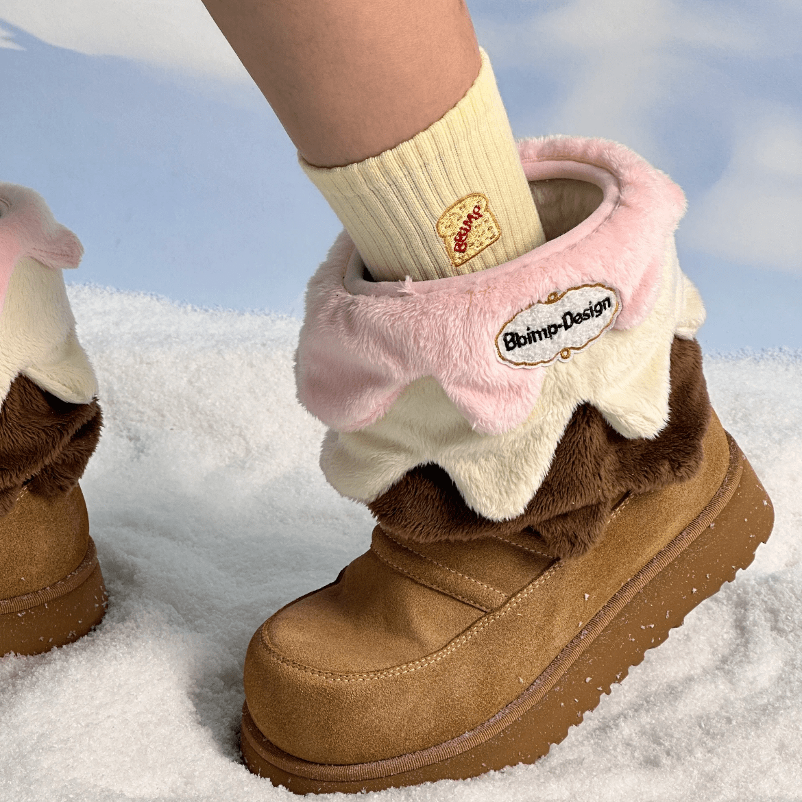 Cute Ice Cream Platform Snow Boots Kawaii Winter Ankle Boots ...